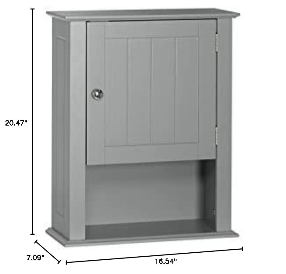 RiverRidge Ashland Single Door Wall, Gray Cabinet