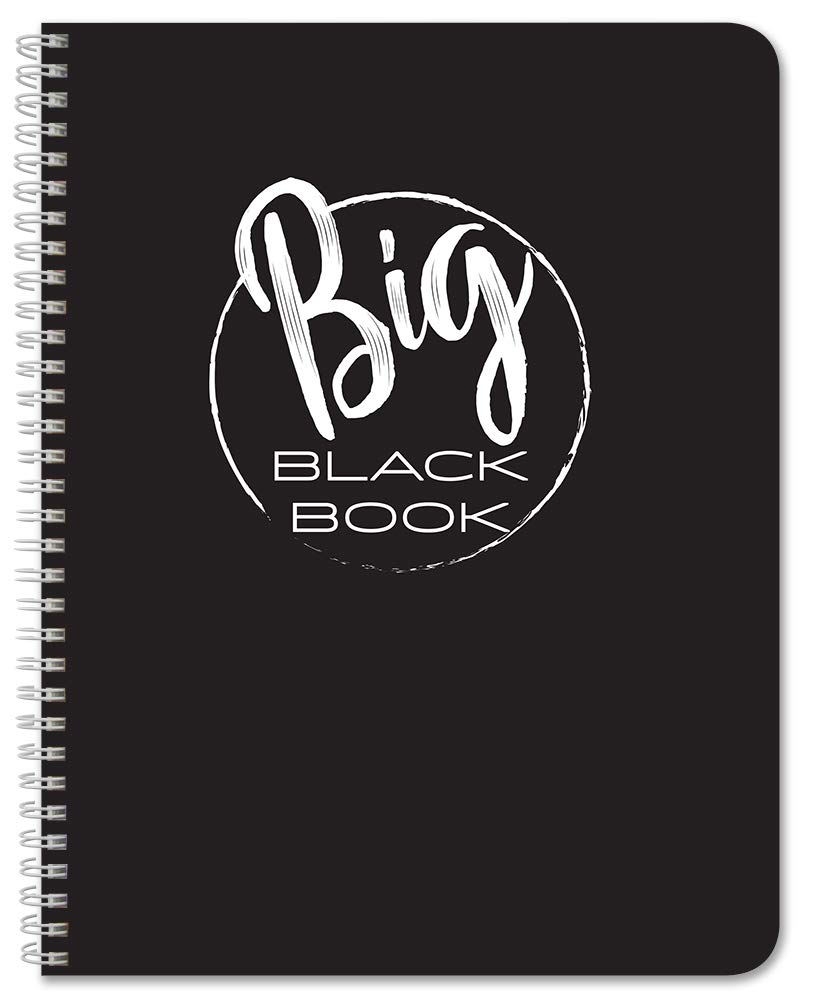 BookFactory Big Black Book/Address Book - 100 Pages, 8.5" x 11", Wire-O (LOG-100-7CW-PP-(AddressBB))