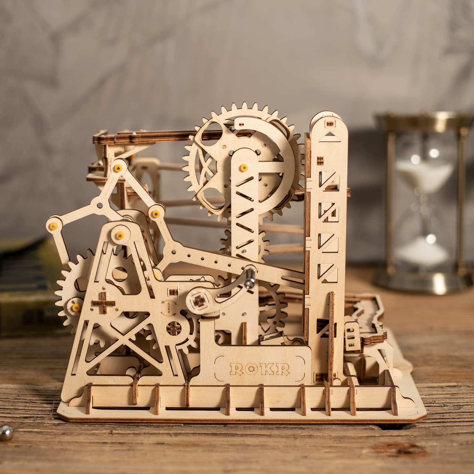 ROKR Marble Run 3D Wooden Puzzles Model Building Kits for Adults - Educational Project Brain Teaser, DIY Crafts for Adults & Kids (Ladder)