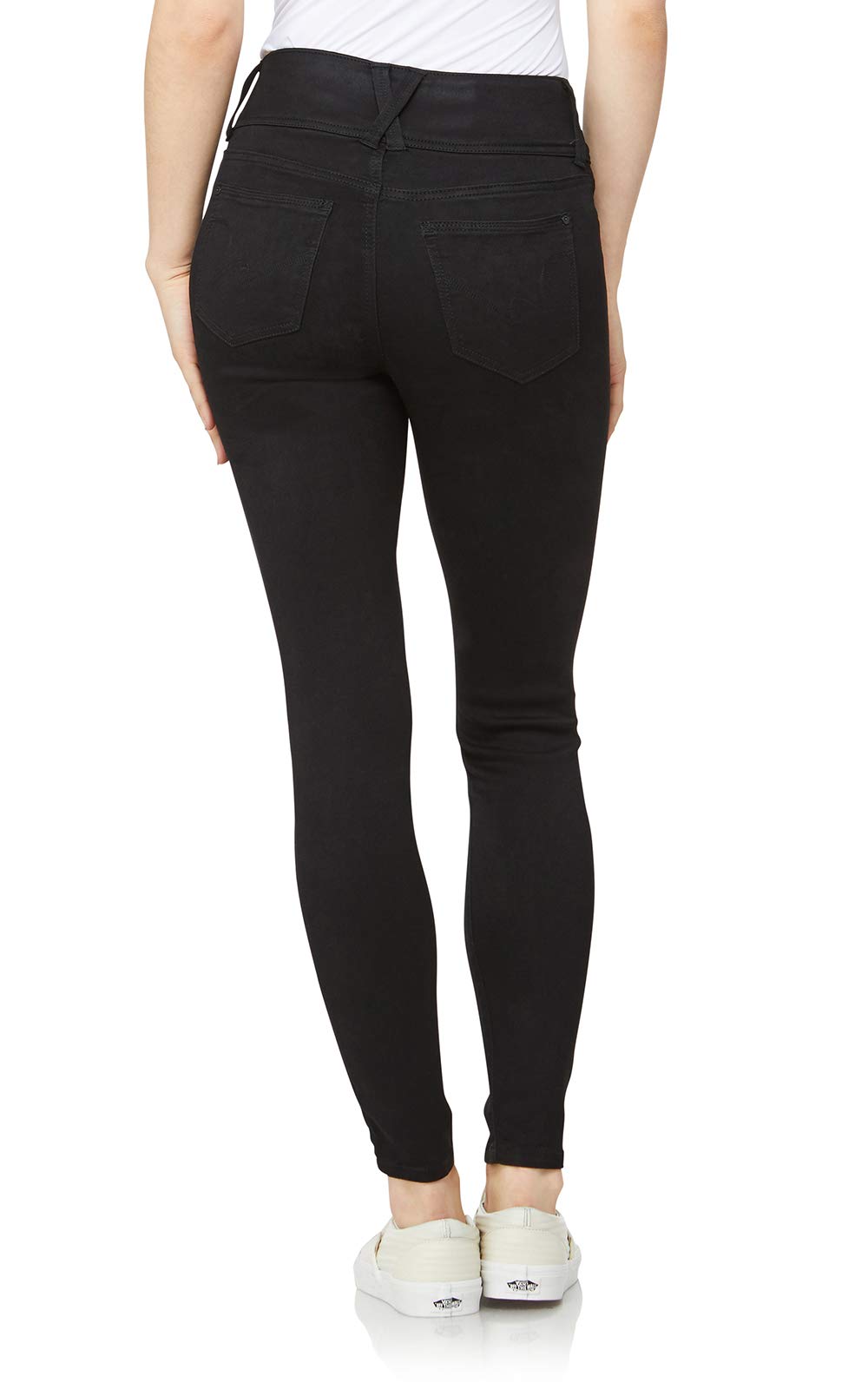 WallFlower Women's Sassy Skinny High-Rise Insta Soft Juniors Jeans (Standard and Plus), Noir, 9