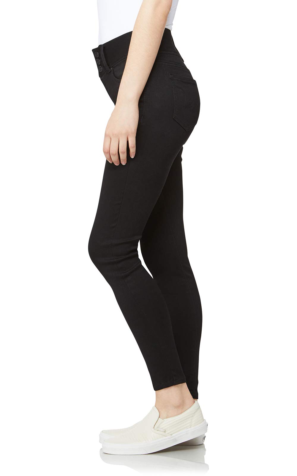 WallFlower Women's Sassy Skinny High-Rise Insta Soft Juniors Jeans (Standard and Plus), Noir, 9