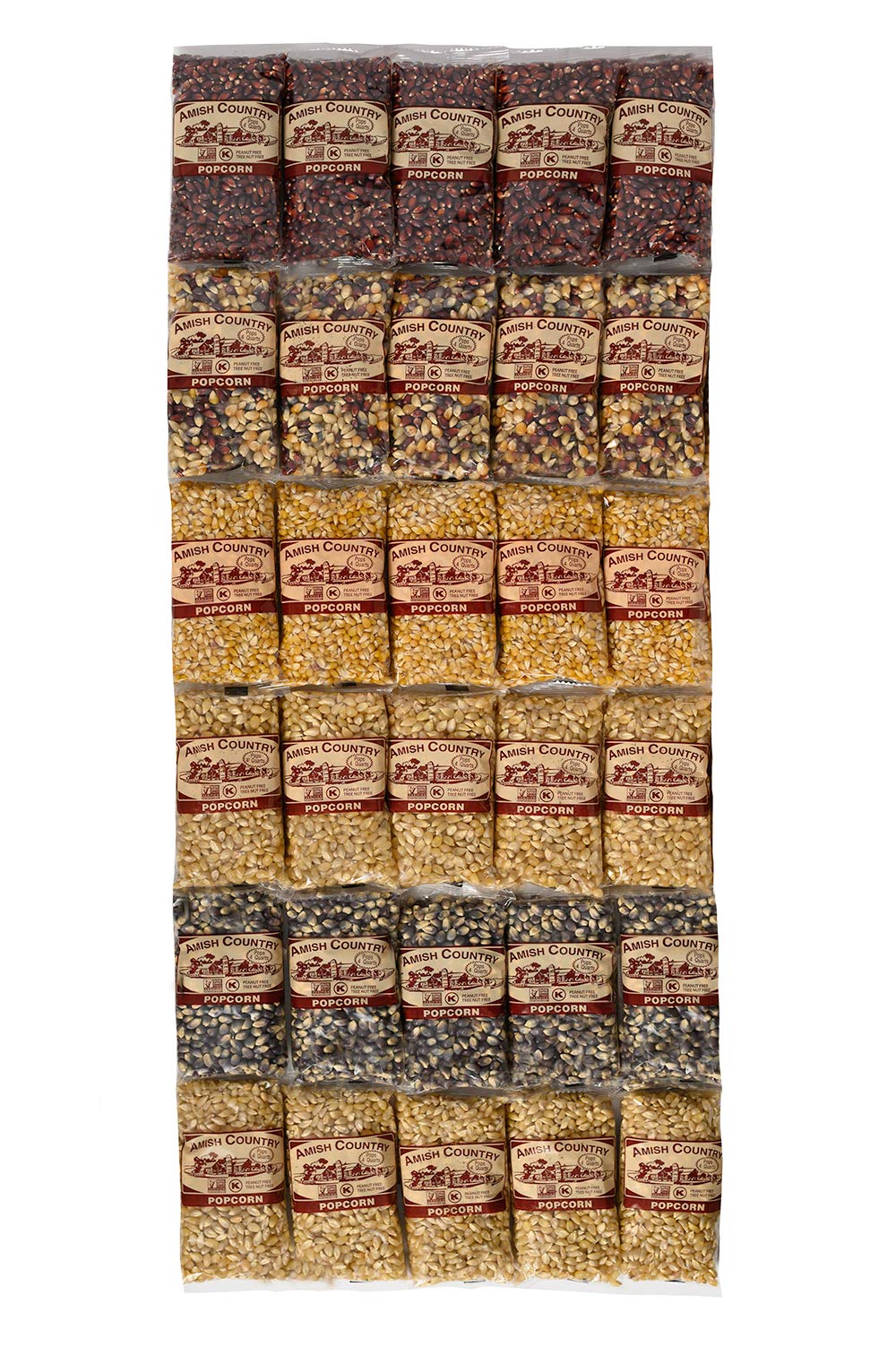 Amish Country Popcorn | 30-4 oz Bags | Popcorn Kernel Variety Set | Old Fashioned, Non-GMO and Gluten Free