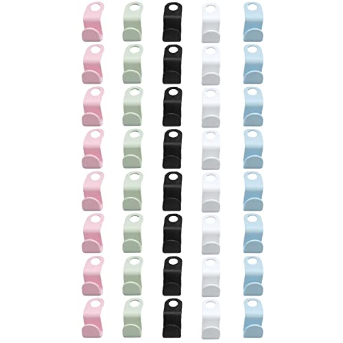 T-HOT 40pcs Clothes Hanger Connector Hooks Plastic Cascading Hangers Space Saving Organizer for Heavy Duty Clothes Closet Rack Clothes Hanger Connector Hooks
