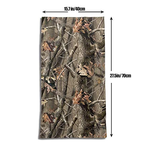 Hunting Autumn Camo Hand Towels 15.7x27.5 Inches Microfiber Soft Face Towels, Super Absorbent and Quick Drying Towel for Bath, Hand, Face, Gym and Spa
