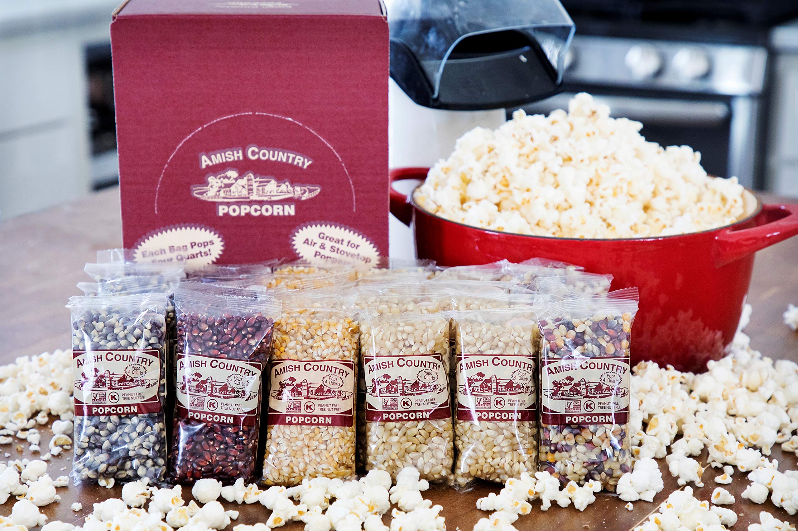 Amish Country Popcorn | 30-4 oz Bags | Popcorn Kernel Variety Set | Old Fashioned, Non-GMO and Gluten Free