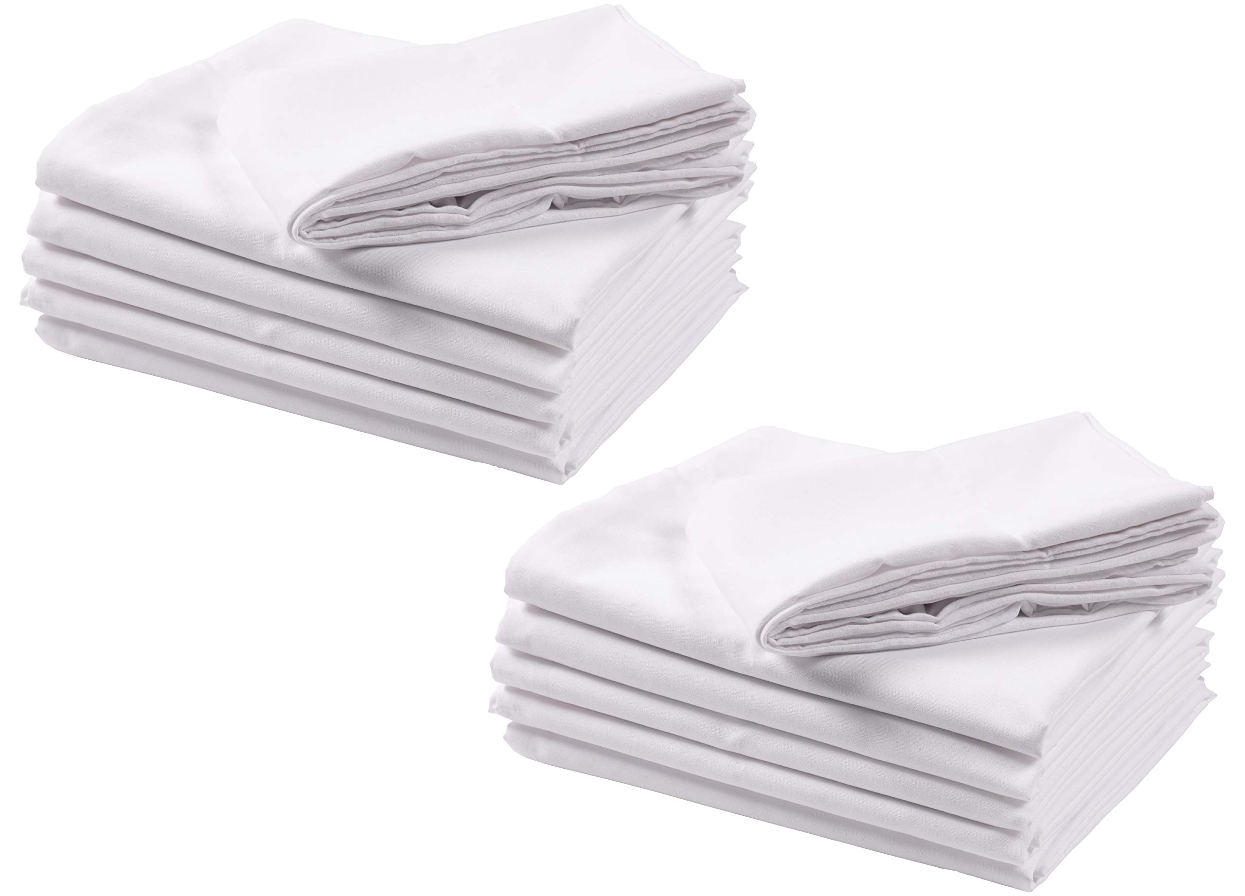 KAF Home Brushed Microfiber Pillow Cases Bulk Pack, Control Allergies and Ensure Sound Sleep, Set of 12, White