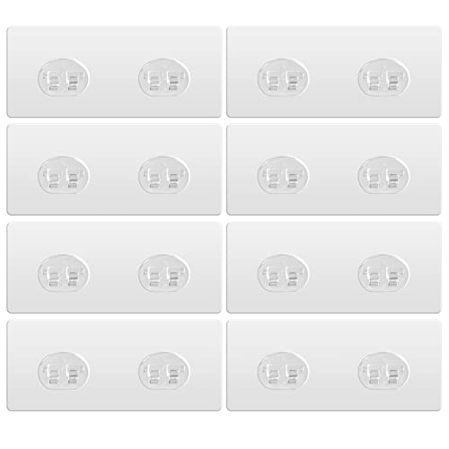 8 Pack Shower Caddy Adhesive for Replacement, Strong Transparent Adhesive for Shower Caddy Sticky Pads, No Drilling for Corner Shelf Basket, Bathroom Storage Shelves, Kitchen Racks and Soap Holder