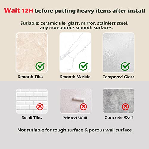 DEEIF Shower Caddy Suction Cup Clear Bathroom Shower Organizer Strong Suction Shower Shelves Storage Basket for Bathroom Inside Shower (Clear Basket + Toothbrush Holder)