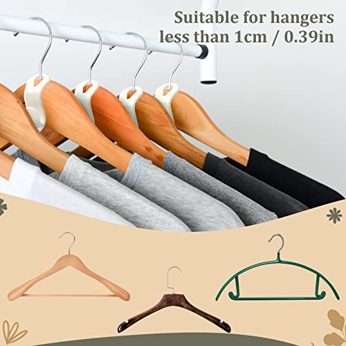 LAHONI 40 Pieces Clothes Hanger Connector Hooks, Plastic Hanger Cascading Connection Hook Mini Hangers Extender Clips for Closet Organizer, Space Saving, White