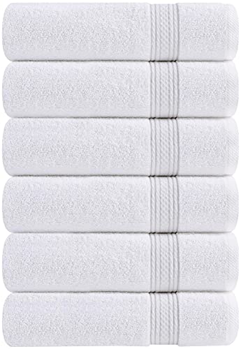 Utopia Towels 12 Bundle Pack - Bath Towel Set (6-Pack) and Hand Towels (6-Pack)-100% Ring-Spun Cotton-Highly AbsorbentâSoft & Luxuriou-White