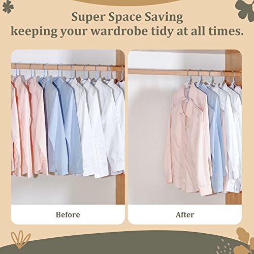 LAHONI 40 Pieces Clothes Hanger Connector Hooks, Plastic Hanger Cascading Connection Hook Mini Hangers Extender Clips for Closet Organizer, Space Saving, White