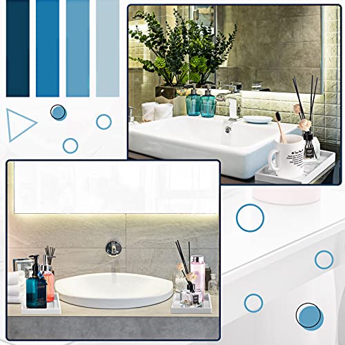 3 Pieces Bathroom Vanity Tray, Ceramic Vanity Tray Marble Decor Bathroom Tray Vanity Display Tray Decorative Paper Towel Tray Ceramic Jewelry Tray Rectangle Perfume Tray for Bathroom Accessory (White)