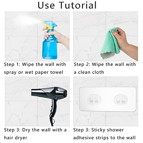 8 Pack Shower Caddy Adhesive for Replacement, Strong Transparent Adhesive for Shower Caddy Sticky Pads, No Drilling for Corner Shelf Basket, Bathroom Storage Shelves, Kitchen Racks and Soap Holder