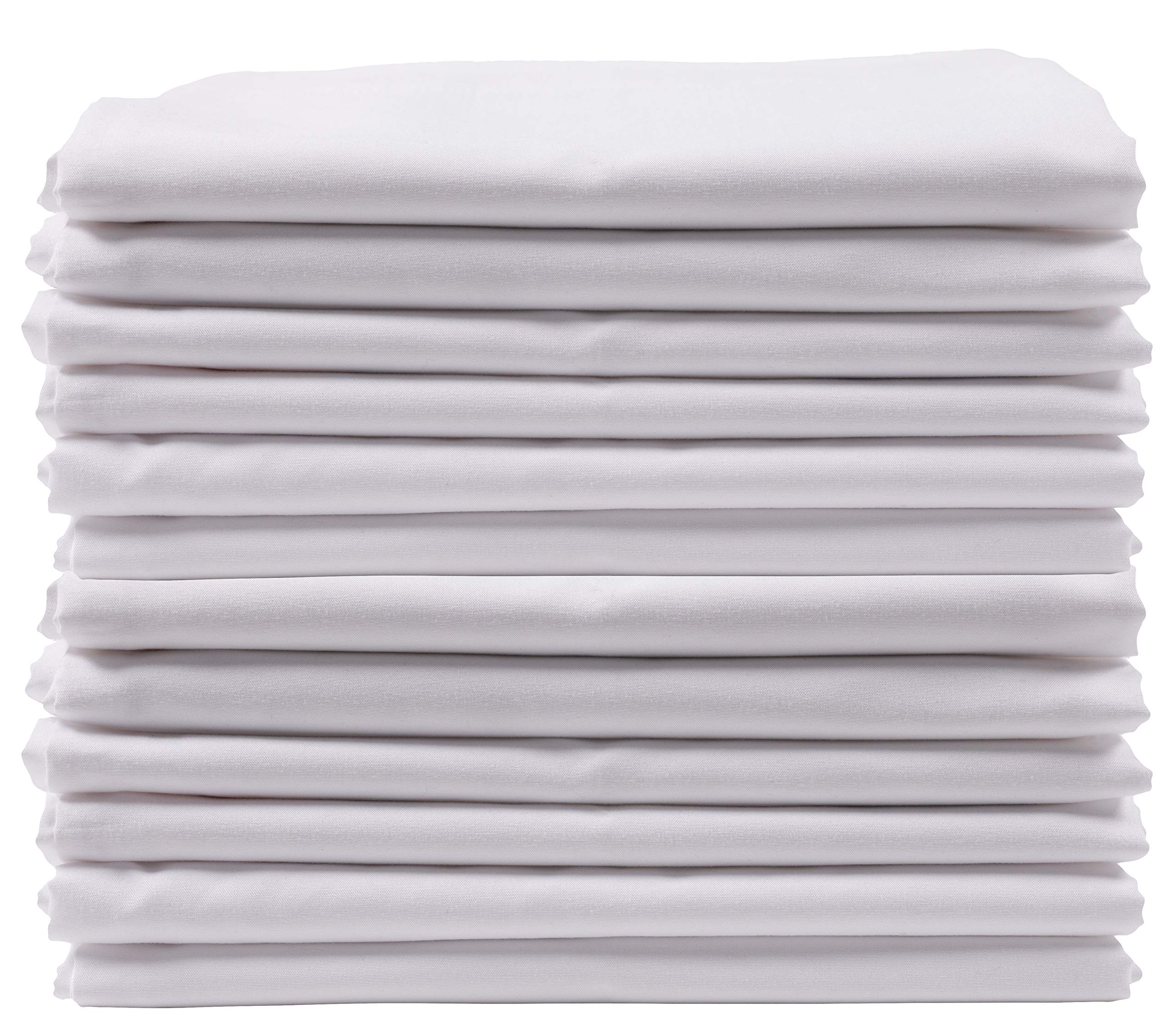 KAF Home Brushed Microfiber Pillow Cases Bulk Pack, Control Allergies and Ensure Sound Sleep, Set of 12, White