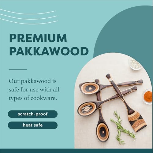Crate Collective The Original 4-Piece Bamboo Spurtle Set - Wooden Cooking Spoon Utensils for Stirring, Serving, Mixing, Whisking, Whipping, Flipping Food - Non-Scratching, Eco-Conscious Kitchen Tools