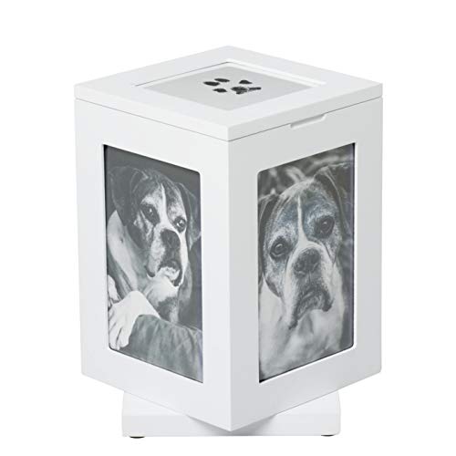 Pearhead Dog or Cat Personalized Memory Box Keepsake, Pet Rainbow Bridge Memorial Urn, Modern Pet Burial Tabletop Urn