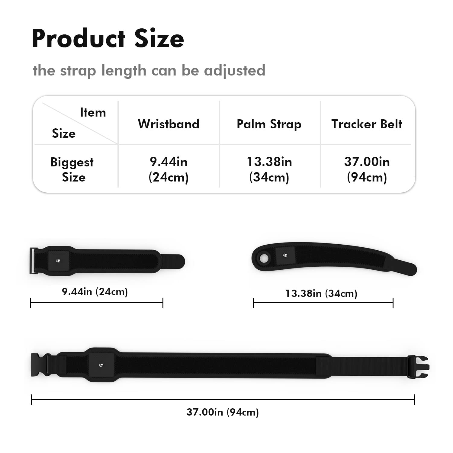 AMVR 5-Pcs Full Body Straps for HTC Vive VR Tracker/Tracker(3.0) - Adjustable Waist Belts, Wrist Band Accessories (Tracker Sold Separately)