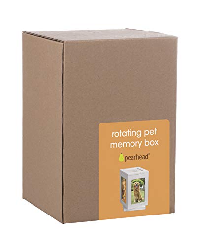 Pearhead Dog or Cat Personalized Memory Box Keepsake, Pet Rainbow Bridge Memorial Urn, Modern Pet Burial Tabletop Urn