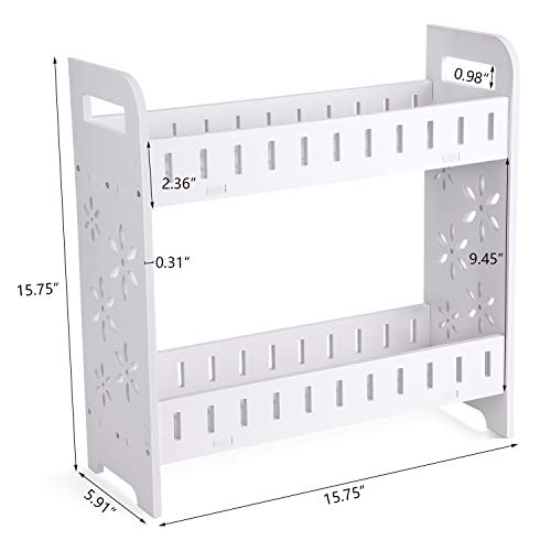 2 Tier Bathroom Organizer Countertop, White Corner Skincare Storage Shelf Cosmetic Organizer Holder, Counter Vanity Tray for Kitchen