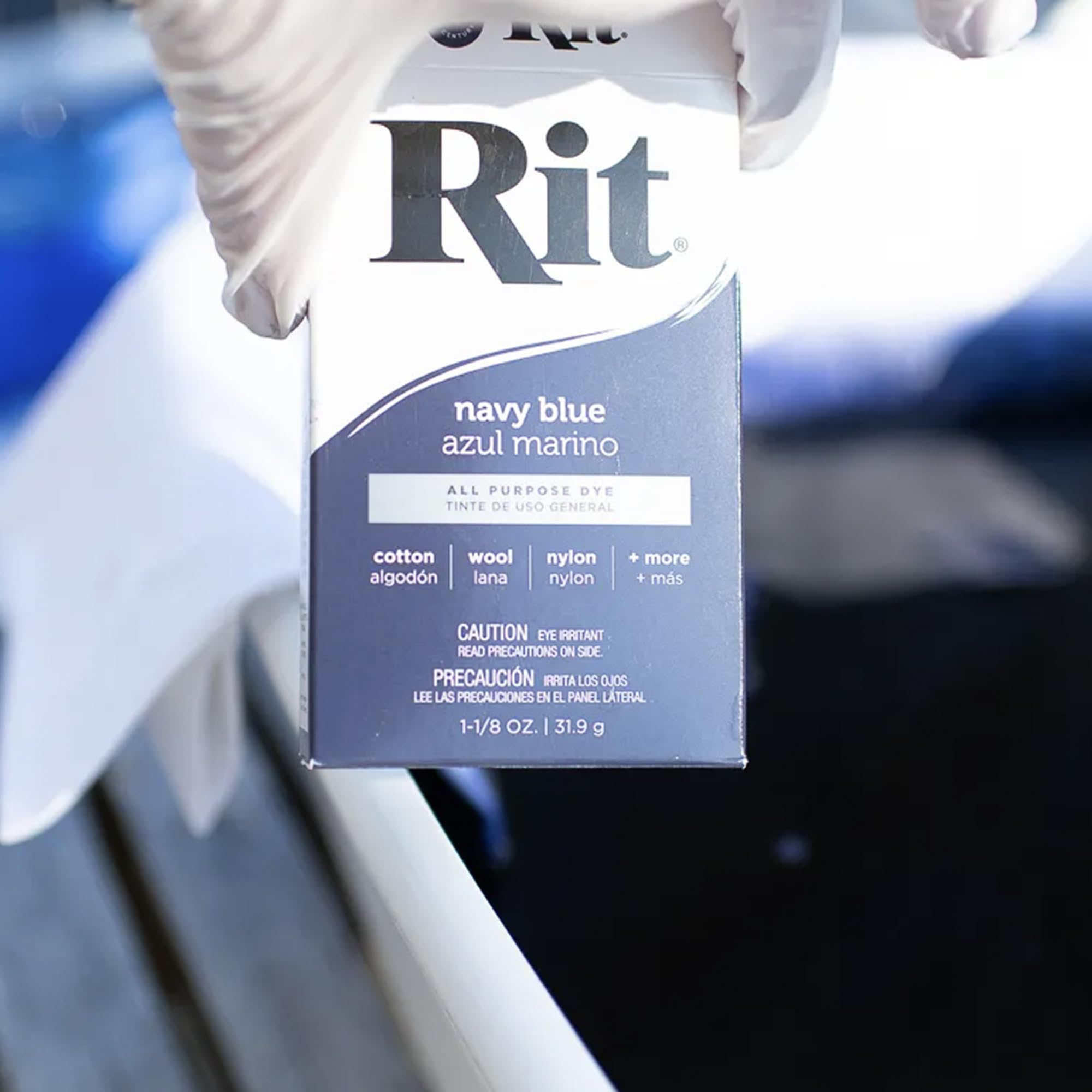 Rit Dye Accessory Kit - Navy Blue, Denim Blue, Royal Blue, Black, Pixiss Tie Dye Accessories Bundle with Rubber Bands, Gloves, Funnel and Squeeze Bottle - Vibrant Fabric Dye Kit for DIY Projects
