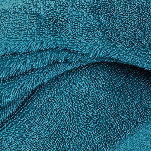 PiccoCasa 100% Cotton Hand Towels, 2 Pack Thick Face Towel Set Design, Super Soft and Highly Absorbent Hand Towel for Bathroom (Teal, 16 x 30 Inch)