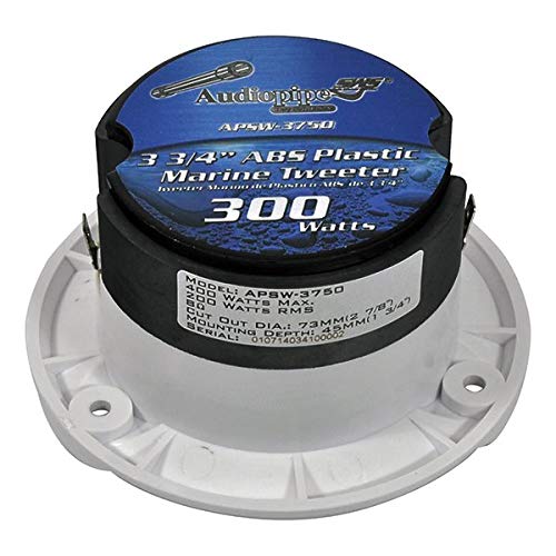 2X Audio Pipe Marine Grade Waterproof Tweeter 600 Watts APSW-3750, White