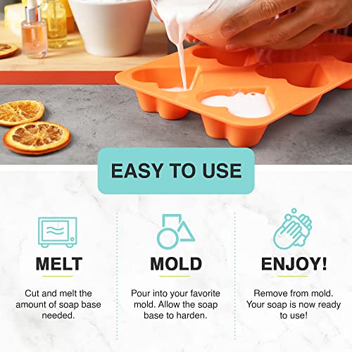 Saponify - 2Lb Mango Butter Melt and Pour Soap Base, Skin-Enhancing Natural Mango Butter Soap Base, Easy to Use Glycerin Soap Base for Soap Making