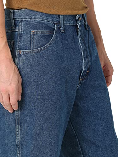 Rustler Men's Classic Relaxed Fit, Dark Stonewash, 34W x 30L