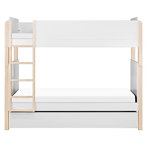 Babyletto Tiptoe Bunk Bed in White and Washed Natural
