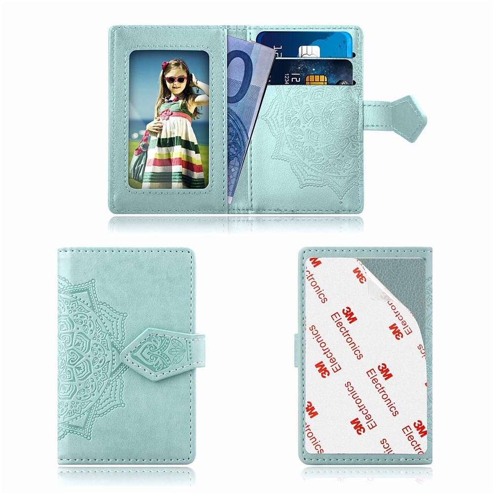 MEUPZZK Cell Phone Wallet Slim 3M Adhesive Credit Card Holder Stick on Wallet Cell Phone for iPhone/Android/Samsung Galaxy and Most Smartphones (M-Green)