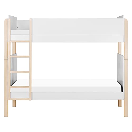 Babyletto Tiptoe Bunk Bed in White and Washed Natural