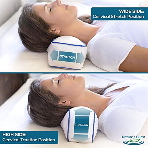 Nature's Guest Adjustable Cervical Neck Roll Bolster Pillow, Better Than Memory Foam Pillow, Neck Pillow for Sleeping, Cervical Cylinder Pillow for Spine Back, Neck Pain, Travel Pillow Leg Bed Pillow