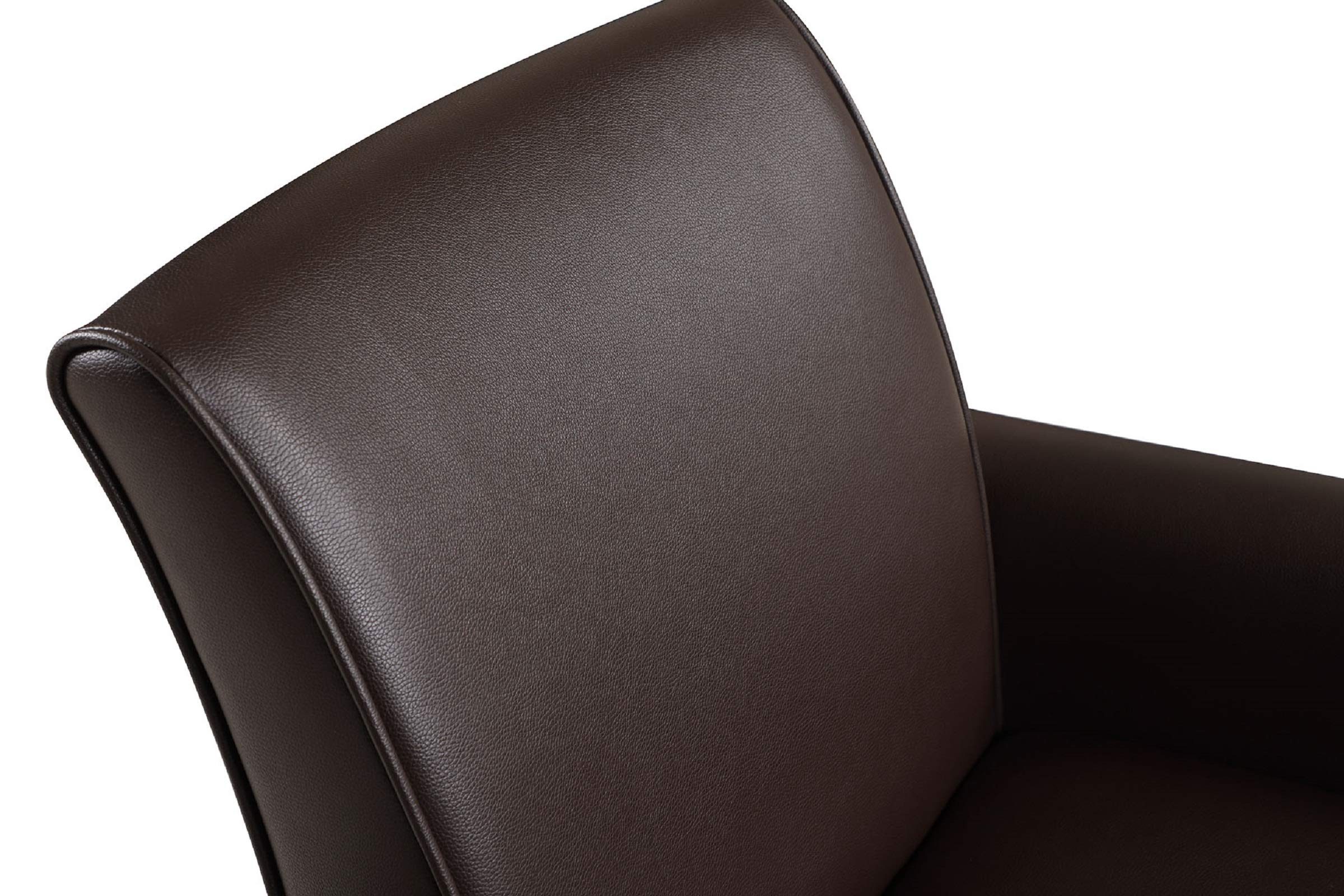 Lohoms Modern Faux Leather Accent Chair Upholstered Living Room Arm Chairs Comfy Single Sofa Chair Espresso