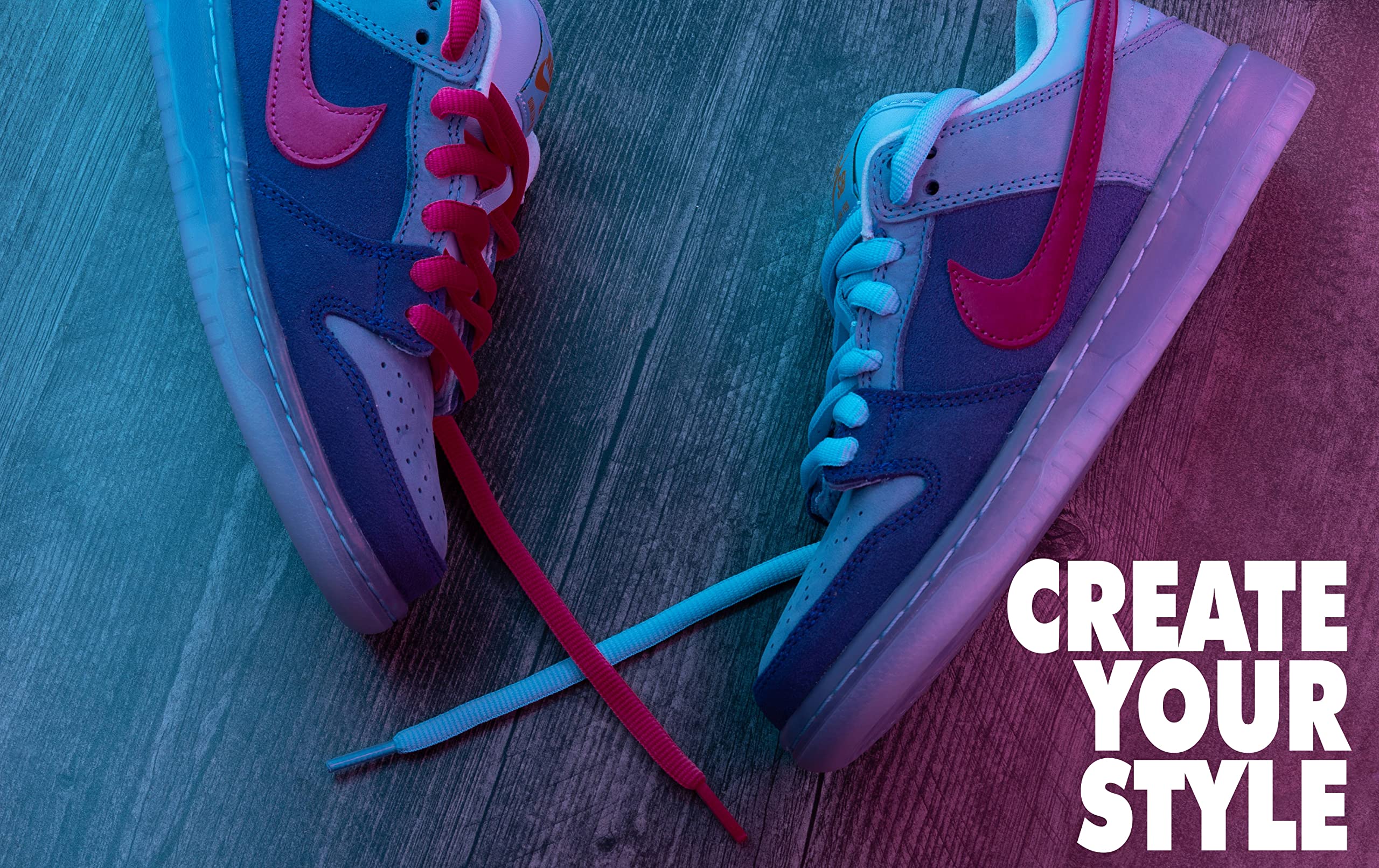 LitLaces - Premium Fat Oval Ultra Wide Replacement Shoe Laces for Nike Dunk SB & Foamposite, Fits Lows and Highs (White, 63β)