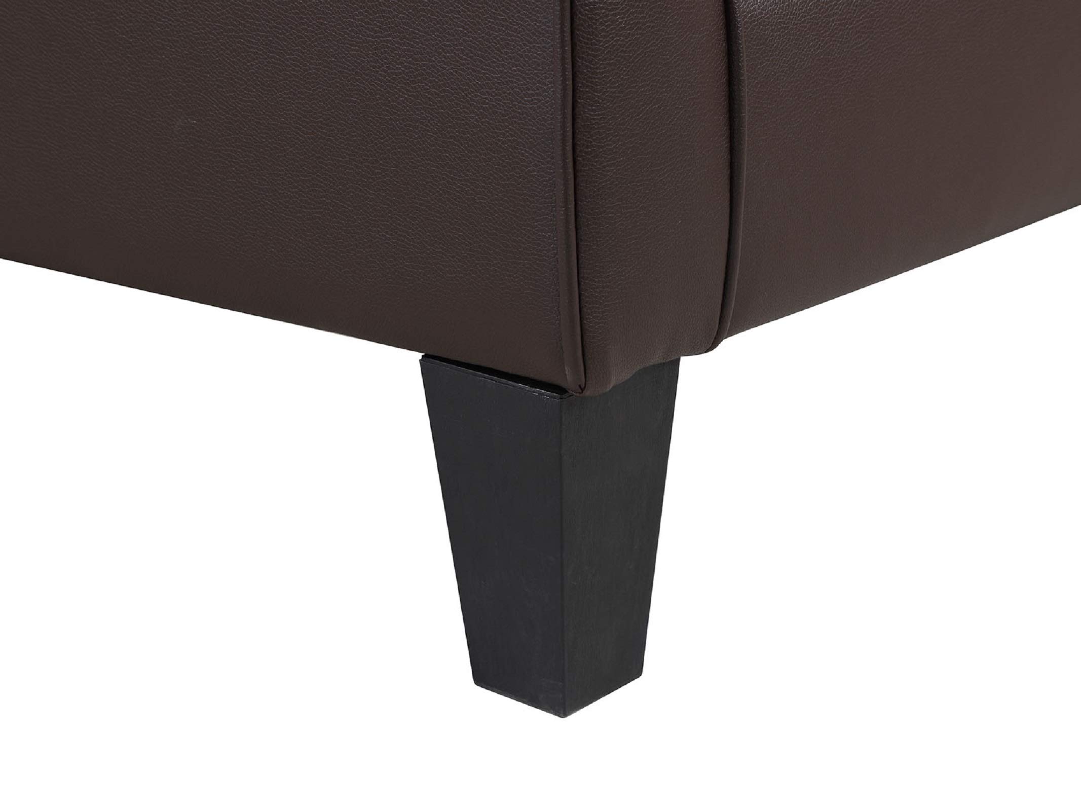 Lohoms Modern Faux Leather Accent Chair Upholstered Living Room Arm Chairs Comfy Single Sofa Chair Espresso