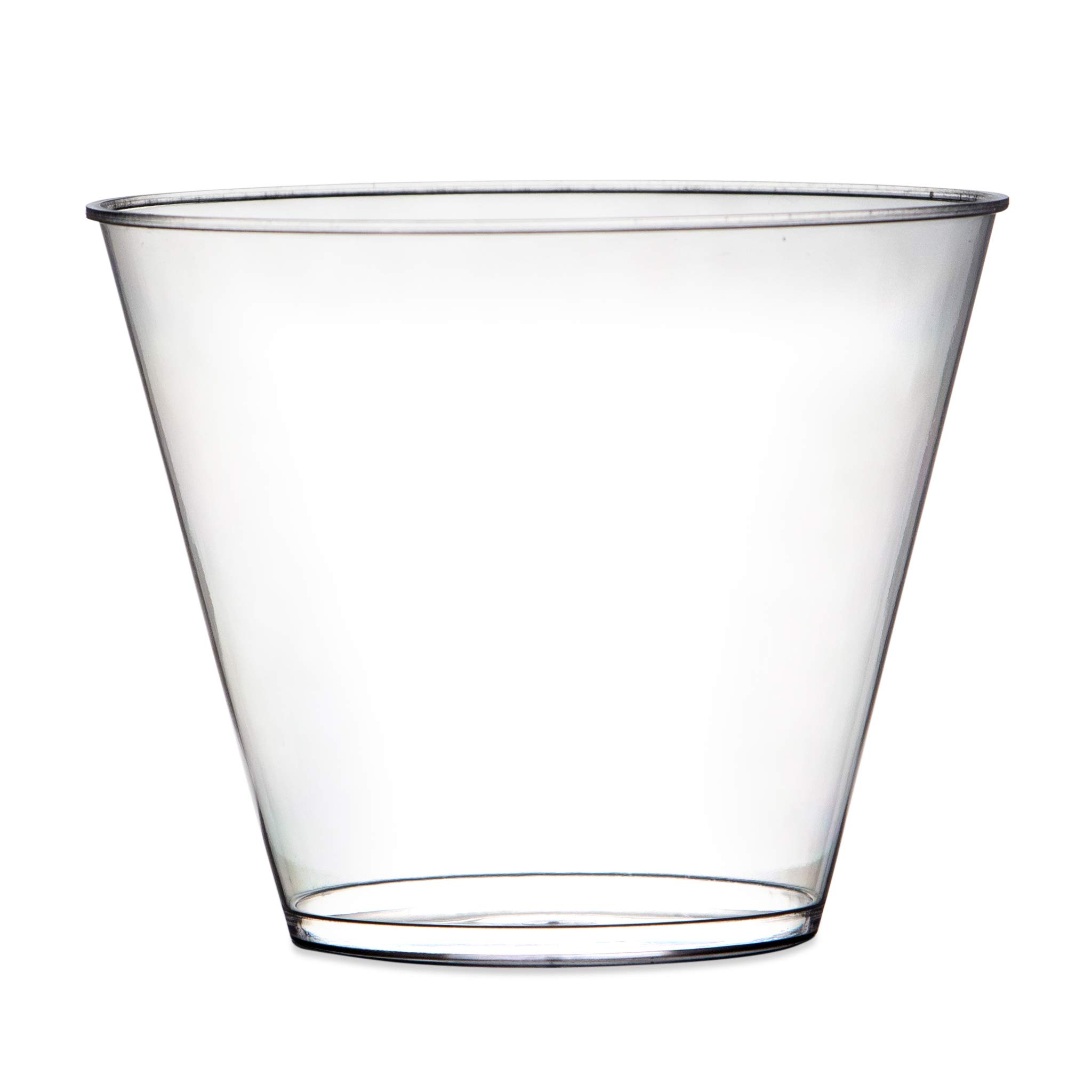 Clear Old Fashioned Cups - 9 oz (100 Count) - Premium Plastic, Elegant & Durable - Perfect for Parties, Events, and Everyday Use