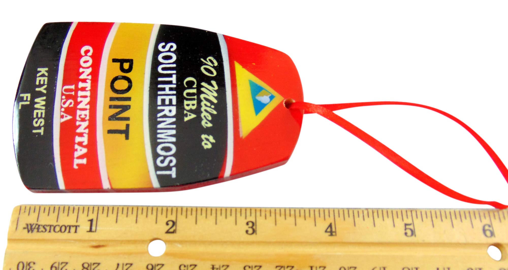Southernmost Point Buoy Replica Ornament Wooden Key West Christmas Tree Decoration, 4 inch