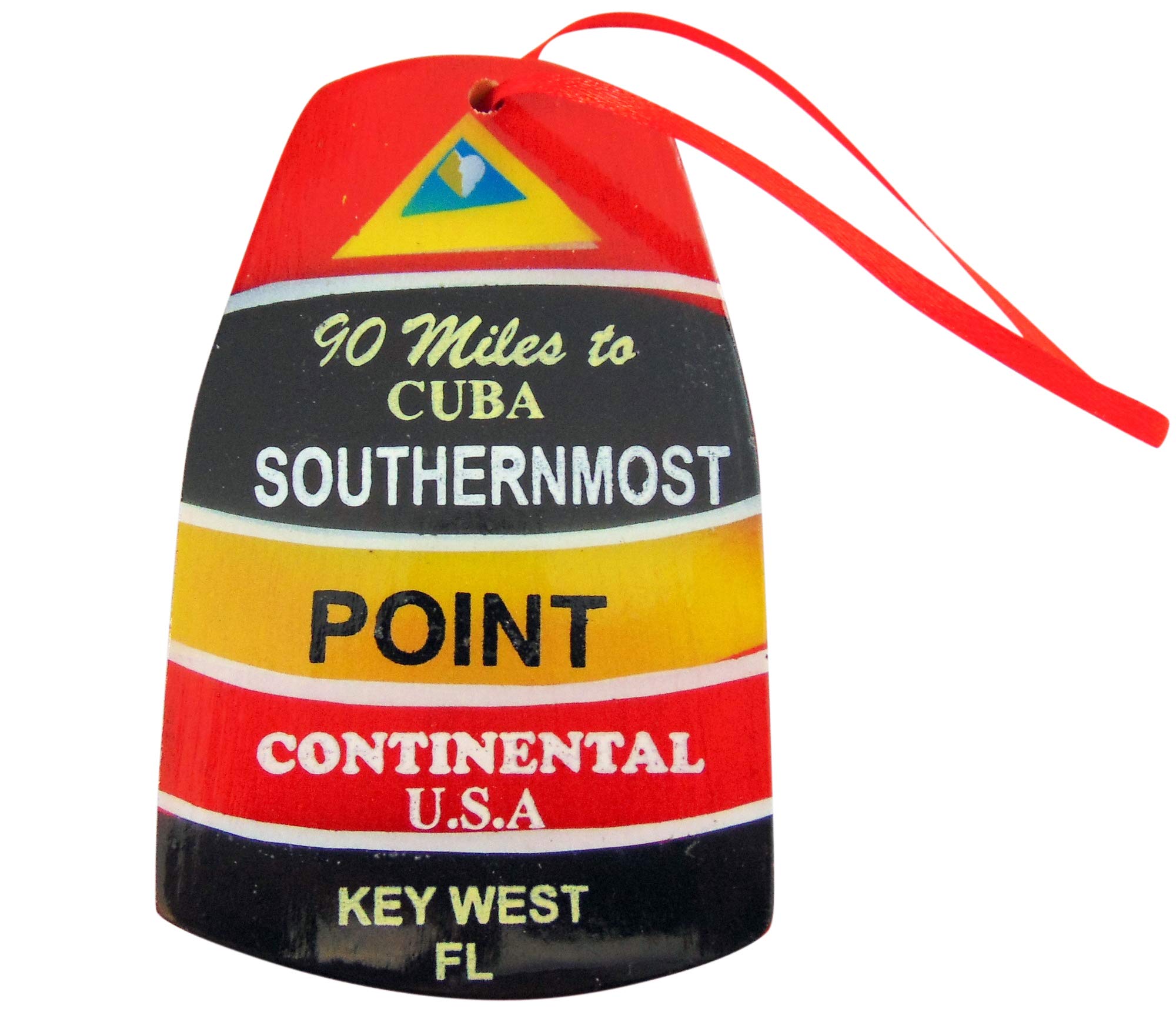 Southernmost Point Buoy Replica Ornament Wooden Key West Christmas Tree Decoration, 4 inch