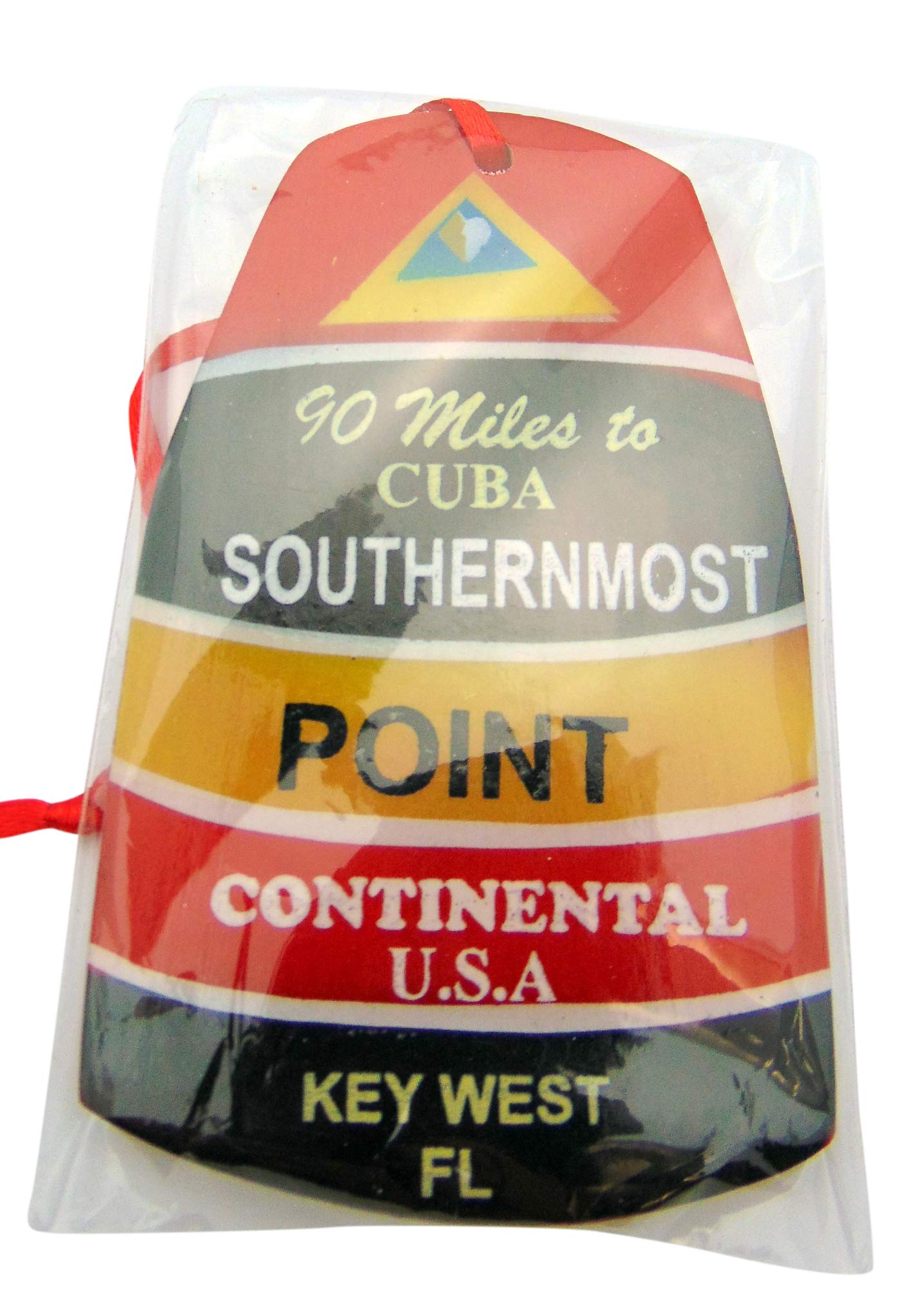 Southernmost Point Buoy Replica Ornament Wooden Key West Christmas Tree Decoration, 4 inch