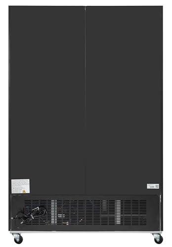 KoolMore MDR-2D-GSLD Commercial Glass 2 Door Display Refrigerator Merchandiser - Upright Beverage Cooler with LED Lighting - 45 Cu. Ft., Black