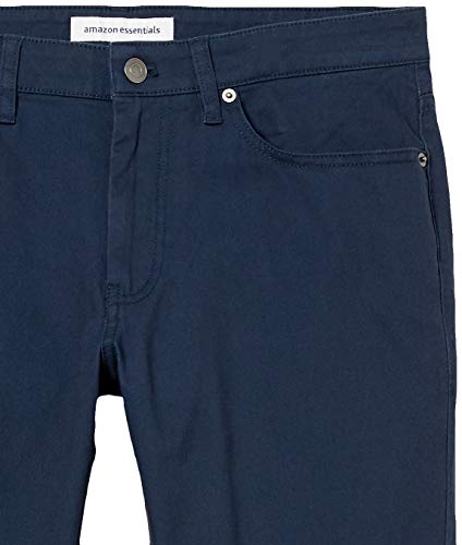 Amazon Essentials Slim Fit Khaki Pants for Men, 5-Pocket Stretch Twill 32W x 30L, Navy