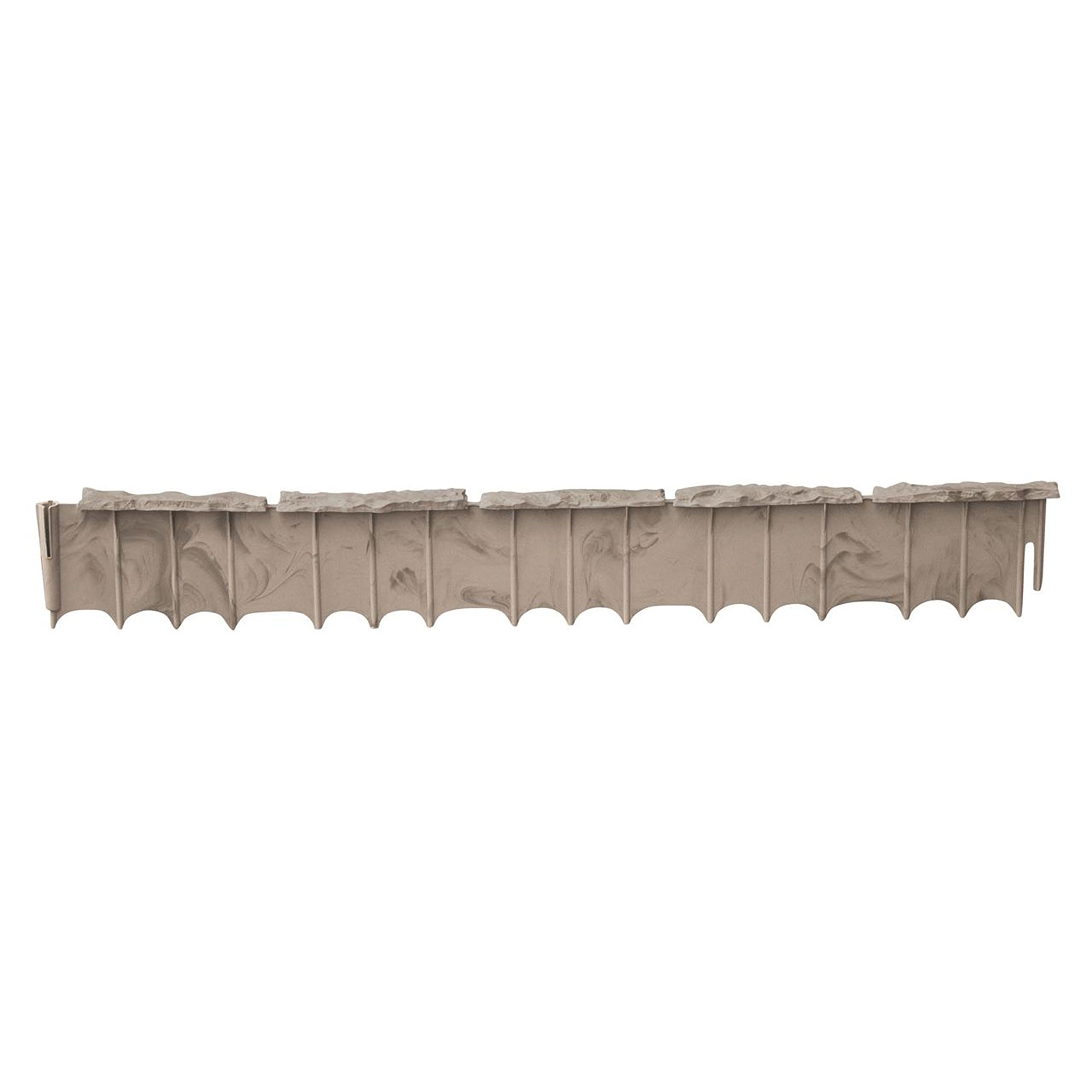 Suncast Quick Edge Resin Material 35 Inch Single Strip Natural Stone Lawn Border Edging for Patio, Gardening & Landscaping, Flagstone (8 Pack)