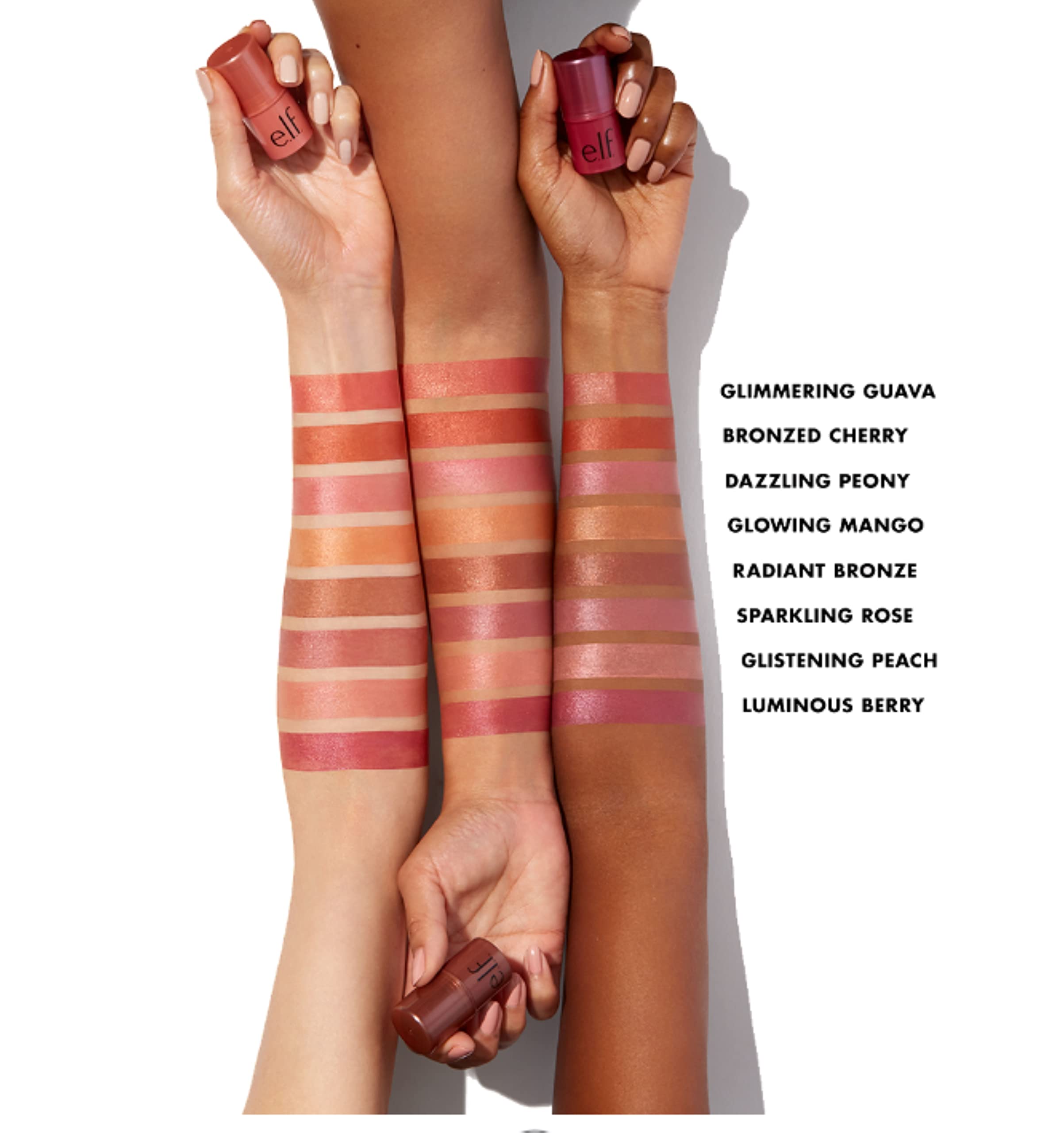 e.l.f. Monochromatic Multi Stick, Luxuriously Creamy & Blendable Color, For Eyes, Lips & Cheeks, Luminous Berry, 0.17 Oz (5g)