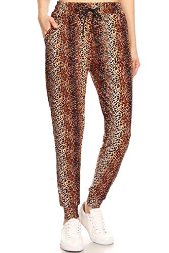 Leggings Depot JGA-S614-S Fierce Print Jogger Track Pants w/Pockets, Small