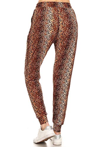 Leggings Depot JGA-S614-S Fierce Print Jogger Track Pants w/Pockets, Small