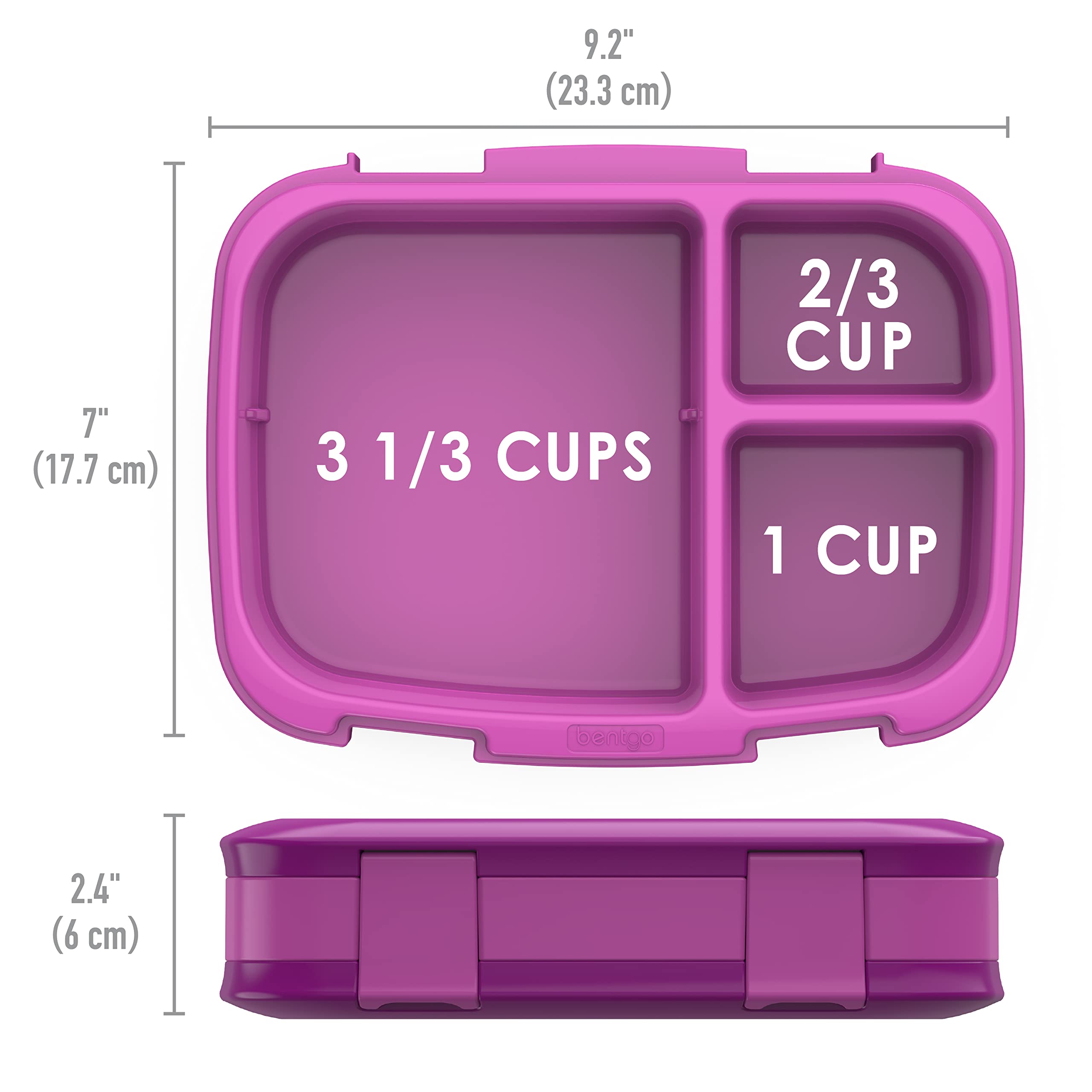 Bentgo® Fresh – Leak-Proof, Versatile 4-Compartment Bento-Style Lunch Box with Removable Divider, Portion-Controlled Meals for Teens and Adults On-The-Go – BPA-Free, Food-Safe Materials (Purple)