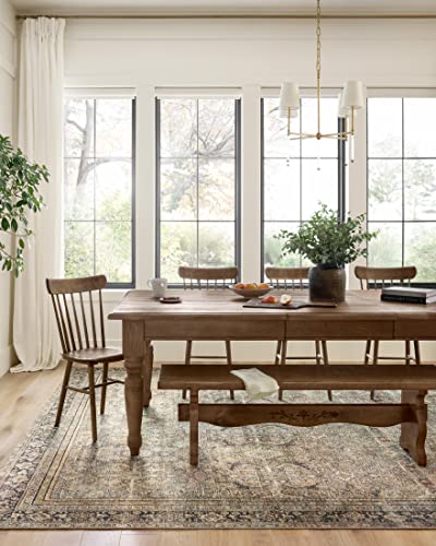 Loloi Layla Collection, LAY-03, Olive/Charcoal, 2'-6" x 12'-0", .13" Thick, Runner Rug, Soft, Durable, Vintage Inspired, Distressed, Low Pile, Non-Shedding, Easy Clean, Printed, Living Room Rug