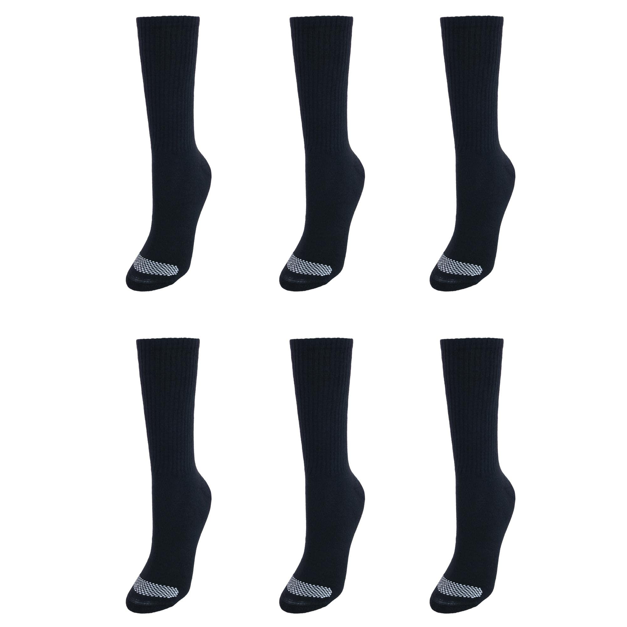 Hanes womens 6-pair Plush Comfort Toe Seam Crew fashion liner socks, Black, 8 12 US