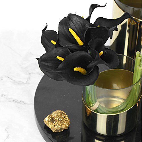 G Home Collection Real Touch 9 Calla Lily Bouquet in Black 13" Tall