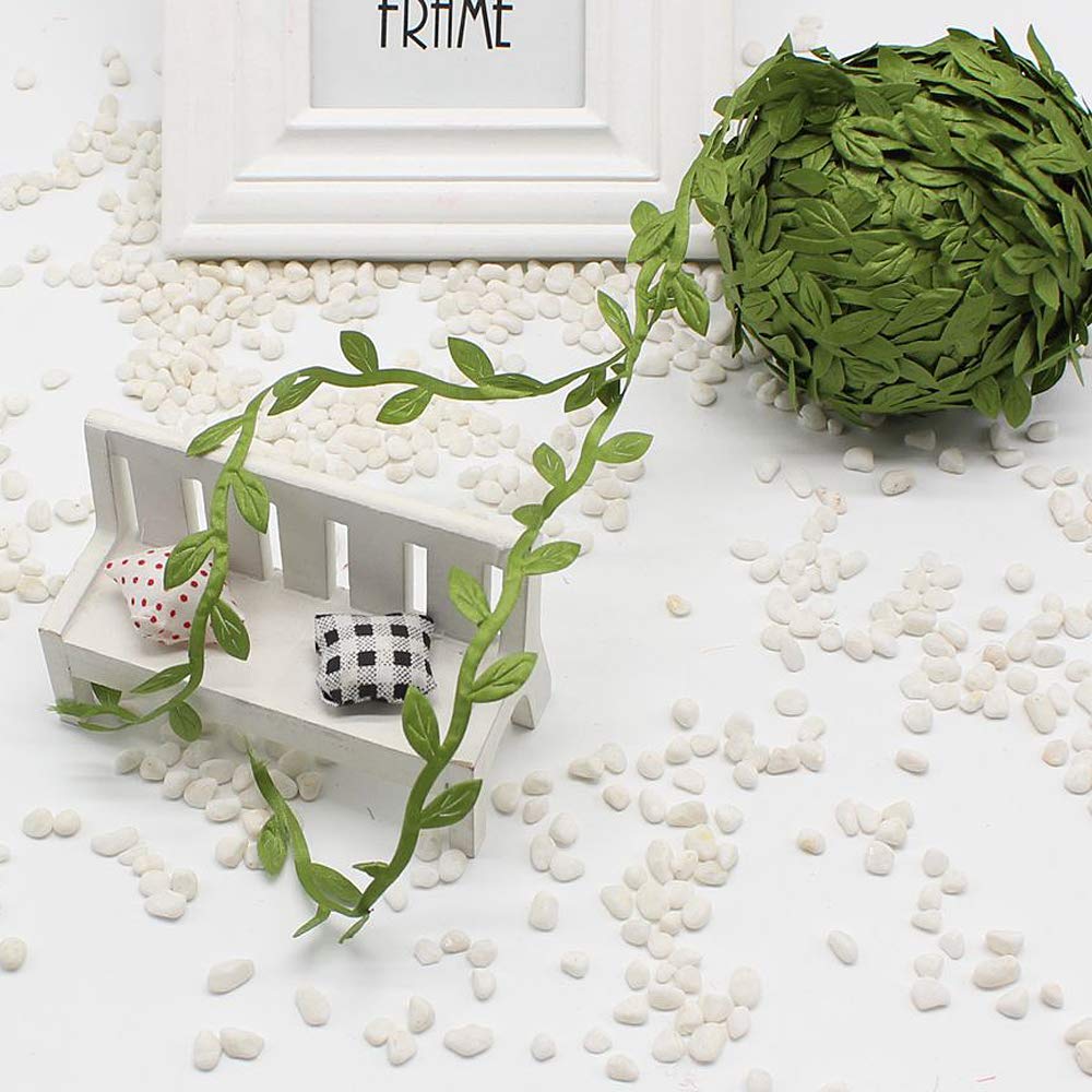 Lvydec Artificial Vine Greenery Garland, 265 Feet Green Leaves Ribbon Fake Ivy Leaf Garland for DIY Wedding Party Craft Wall Decoration